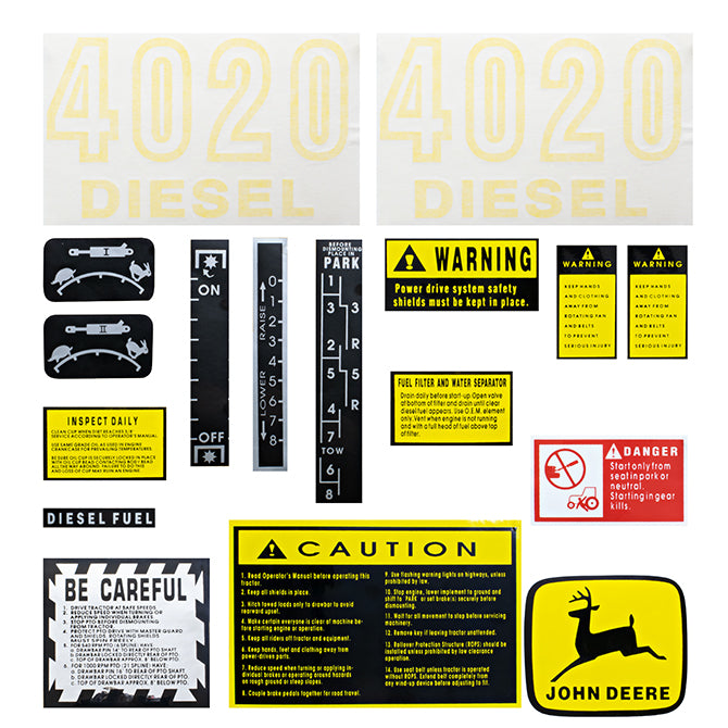 Decal Set for John Deere 4020 Diesel | Quality Farm Supply